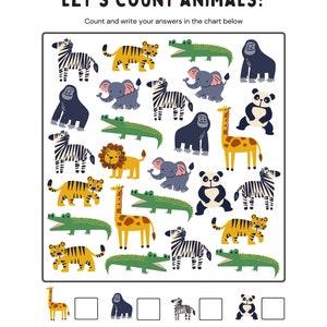 Counting Worksheet Bundle. Pre-k and Kindergarten. 7 Pages. - Etsy