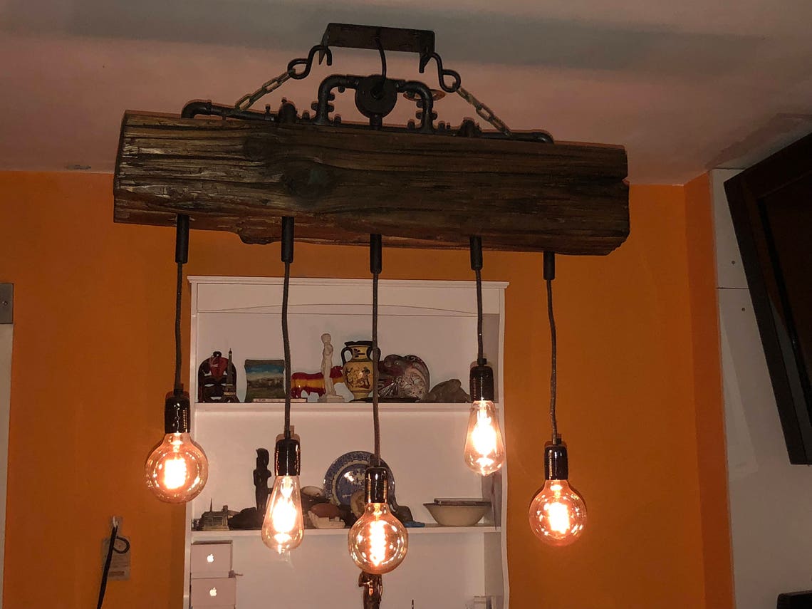 Reclaimed Wood Beam and Steel Conduit Rustic Industrial - Etsy