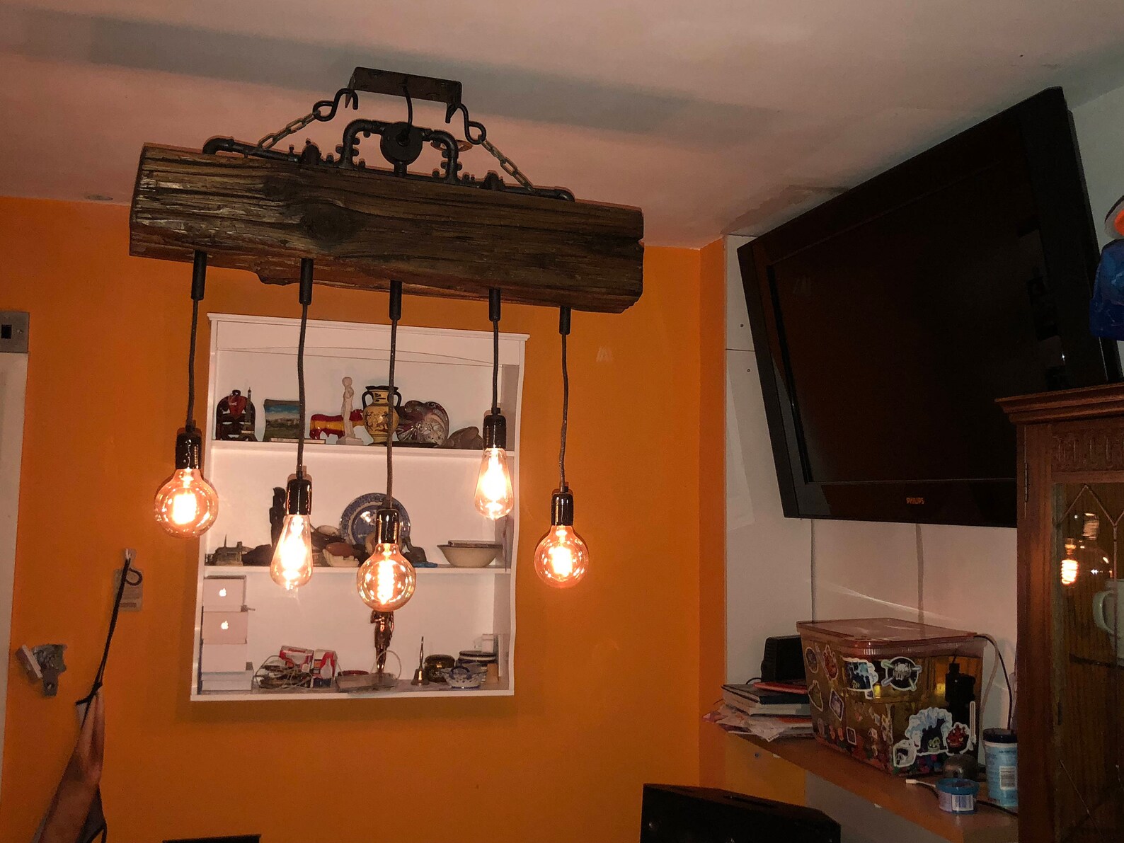 Reclaimed Wood Beam and Steel Conduit Rustic Industrial - Etsy