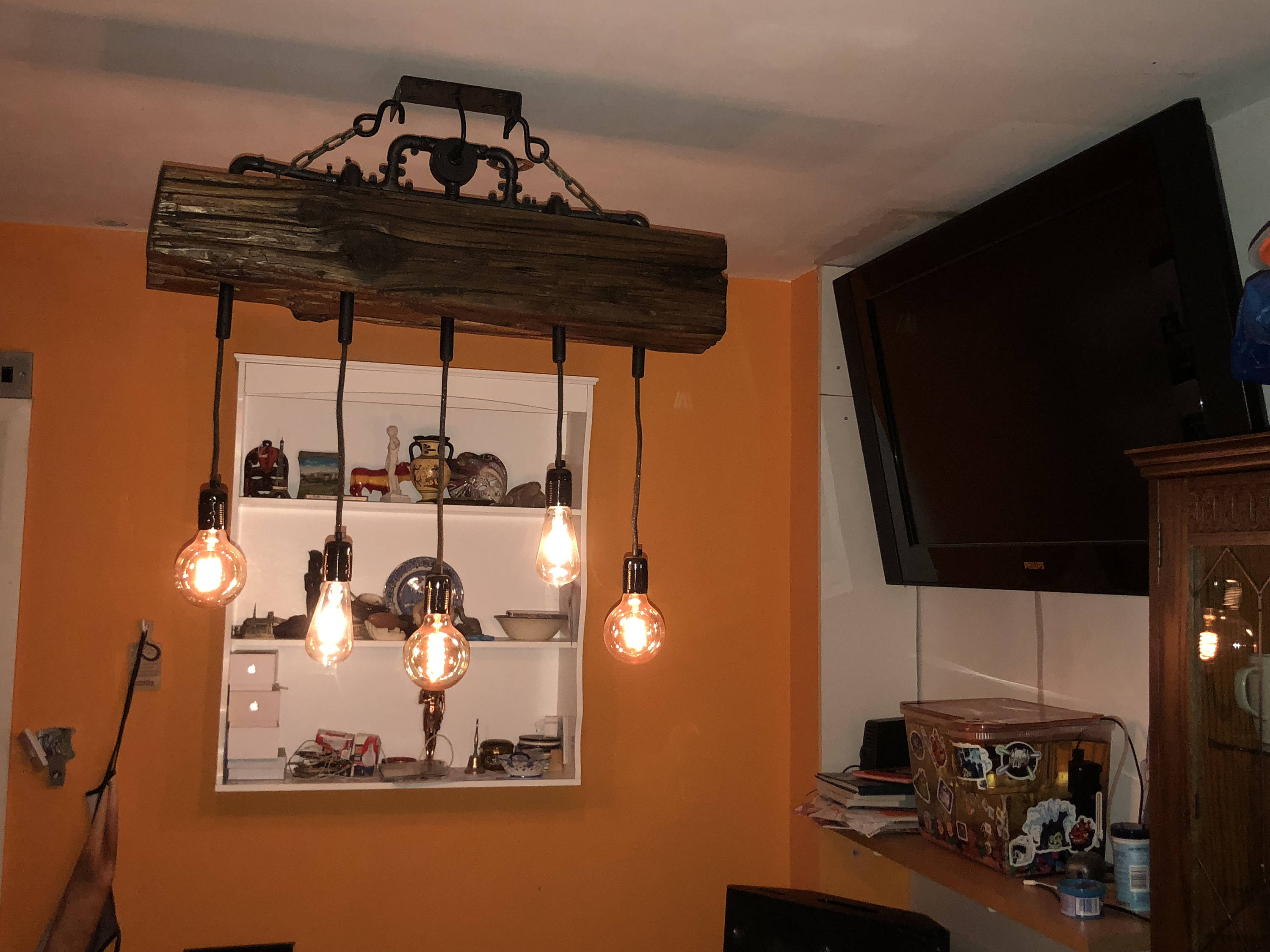 Reclaimed Wood Beam and Steel Conduit Rustic Industrial - Etsy