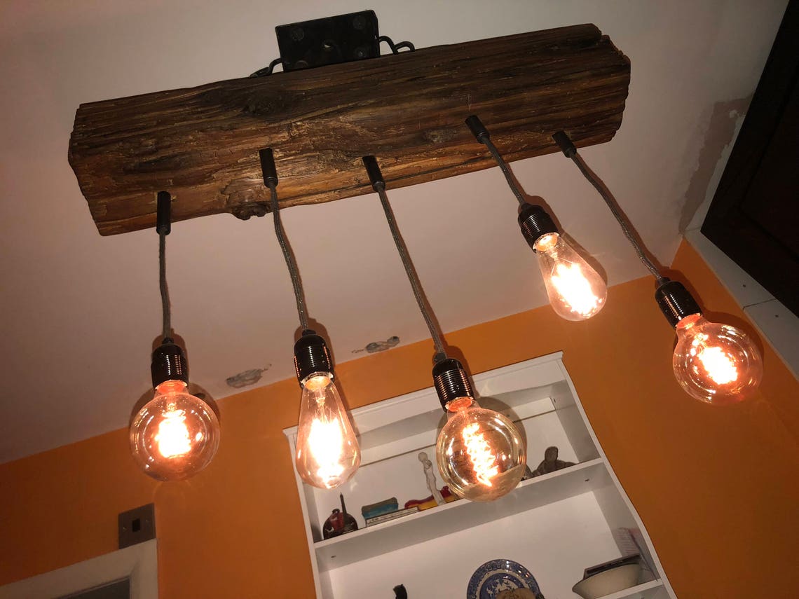 Reclaimed Wood Beam and Steel Conduit Rustic Industrial - Etsy