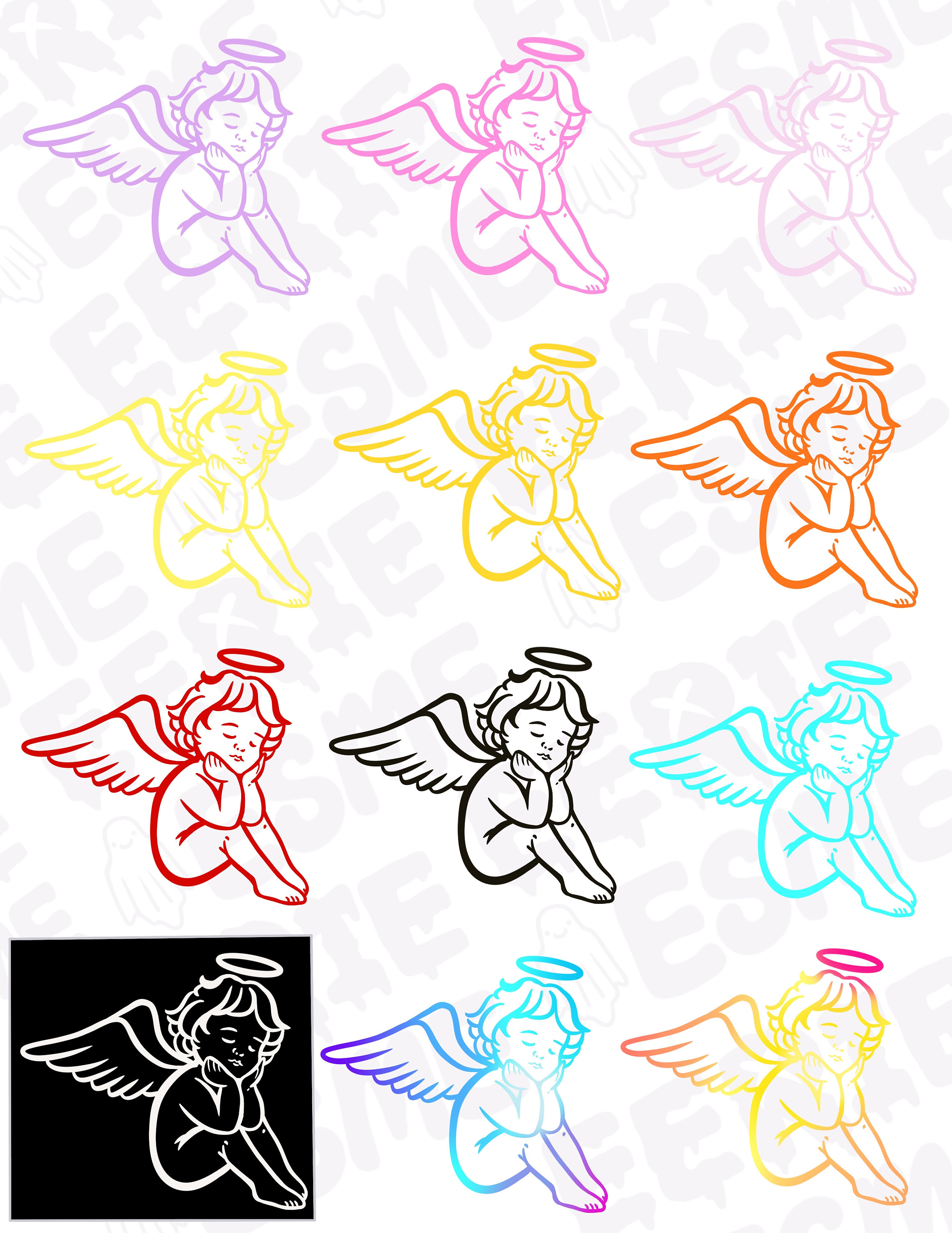 Cherub Angel Decal Sticker for Outdoor & Indoor Use Laptop - Etsy