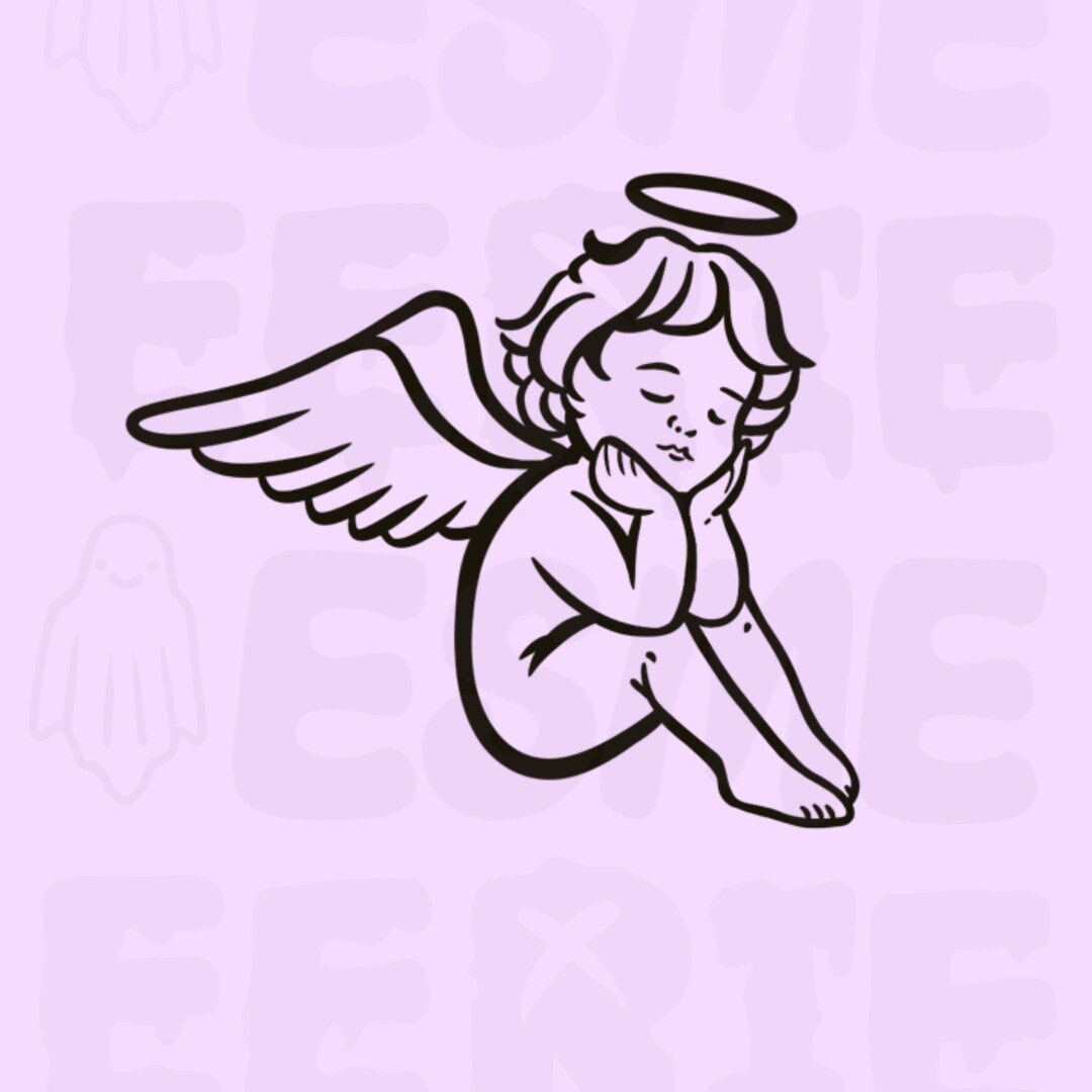 Cherub Angel Decal Sticker for Outdoor & Indoor Use Laptop - Etsy