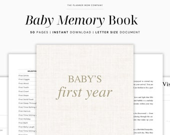 Baby Book, Printable Baby Book Pages, Baby Memory Book, Baby Book First ...