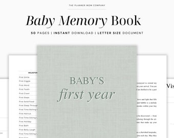 Baby Book, Printable Baby Book Pages, Baby Memory Book, Baby Book First ...