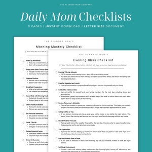 Daily Checklist Mom, Daily Checklist for Mom, Stay at Home Mom ...