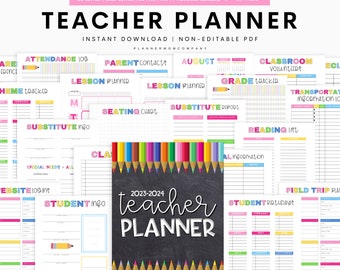 Teacher Planner 2023-24 Teacher Binder Printable Lesson - Etsy