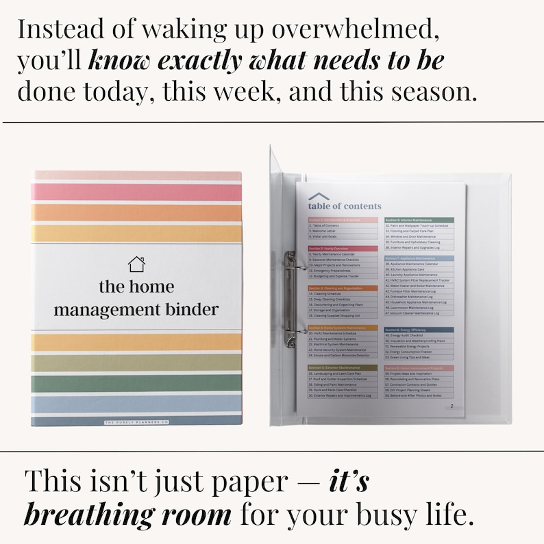 Home Management Binder Printable Life Planner Home Planner Digital ...