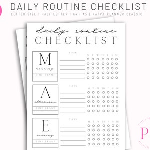 Printable Daily Checklist My Daily Routine to Do List Daily | Etsy