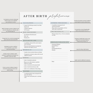 Birth Plan Handout, Birth Plan Template Canva, Birth Plan Canva, Custom ...