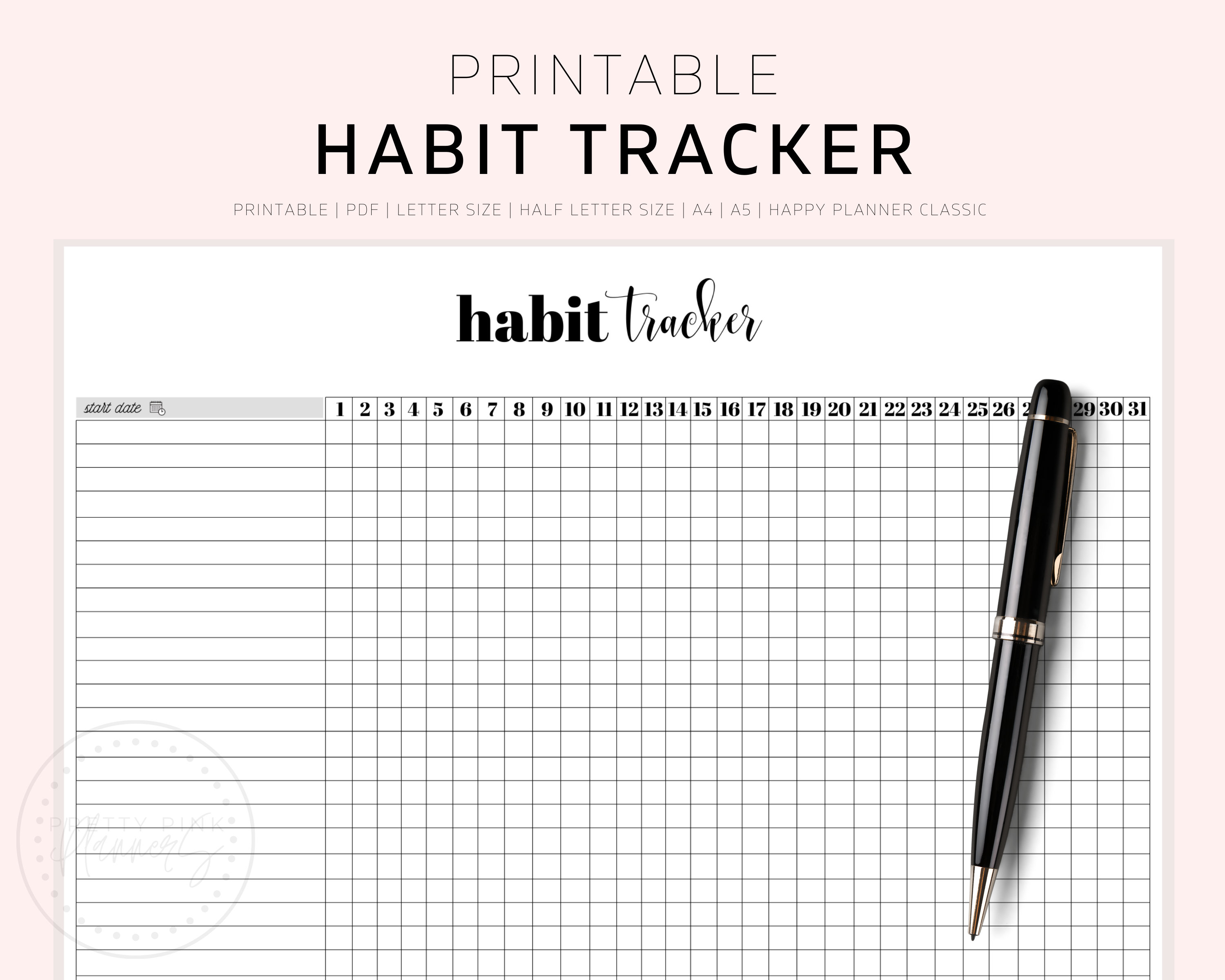Habit Tracker Monthly Habit Tracker Daily Habit Tracker - Etsy
