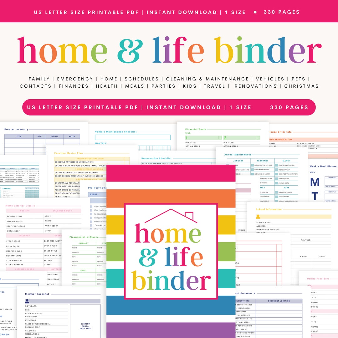 Life Binder, Home Management Binder, Emergency Binder, ADHD Planner ...