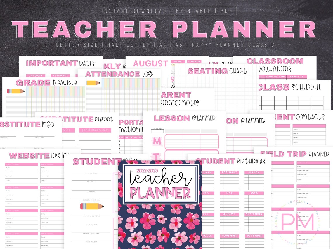 Teacher Planner 2022-2023 Lesson Planner Printable Academic - Etsy