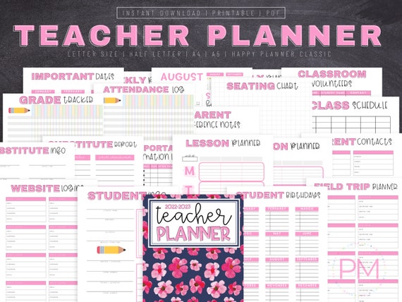Teacher Planner 2022-2023 Lesson Planner Printable Academic | Etsy