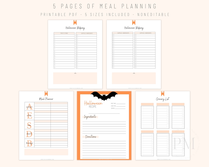 Printable Halloween Planner, Holiday Planner, Halloween Planner Insert ...