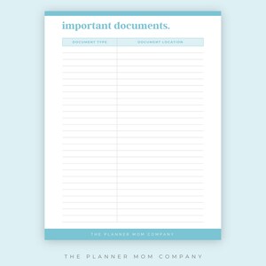 Important Documents Organizer, in Case of Emergency, Document Organizer ...