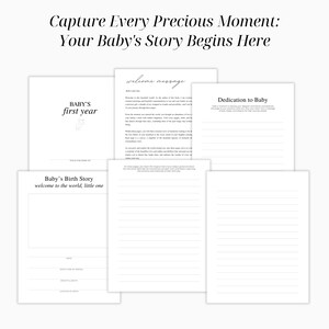 Baby Book, Printable Baby Book Pages, Baby Memory Book, Baby Book First ...