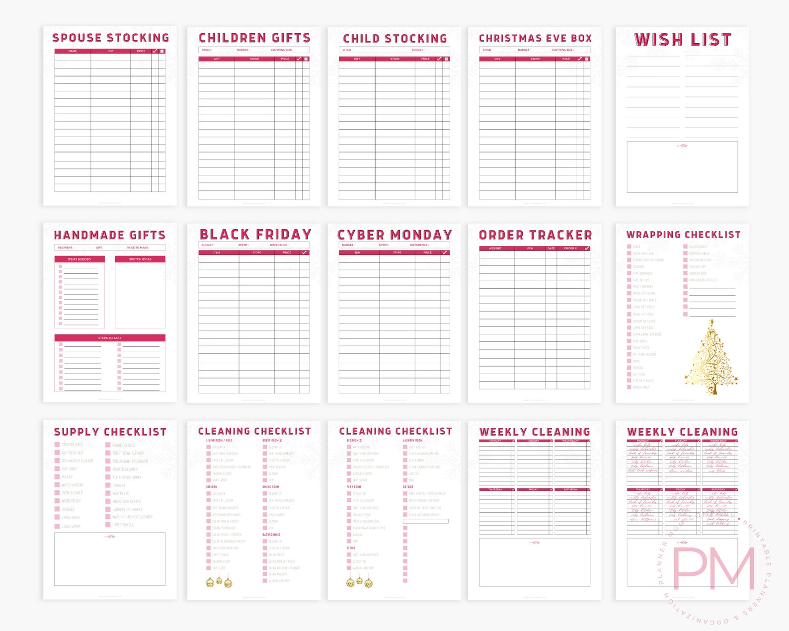 Christmas Planner Printable Holiday Planner Gift Budget - Etsy