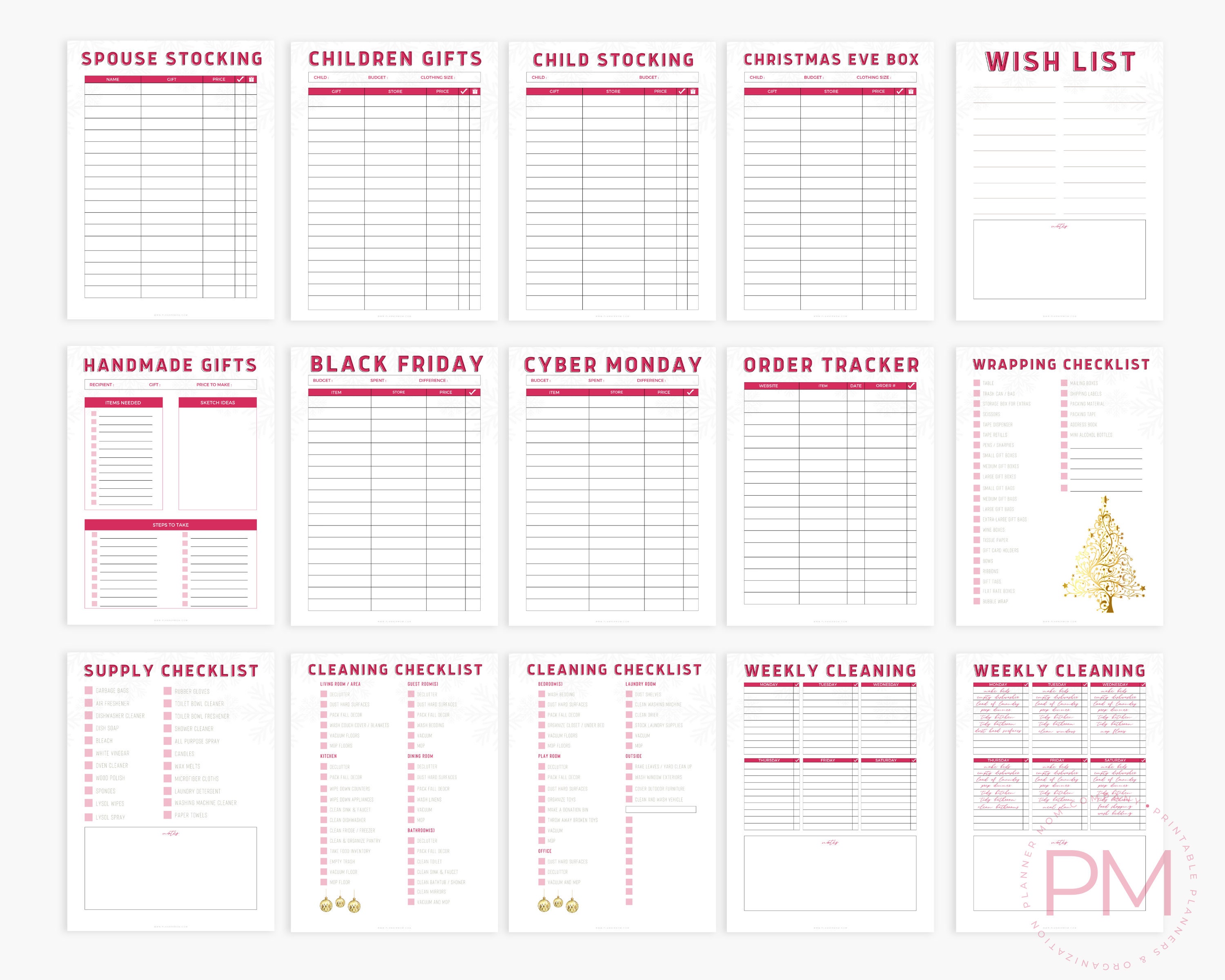 Christmas Planner Printable Holiday Planner Gift Budget - Etsy
