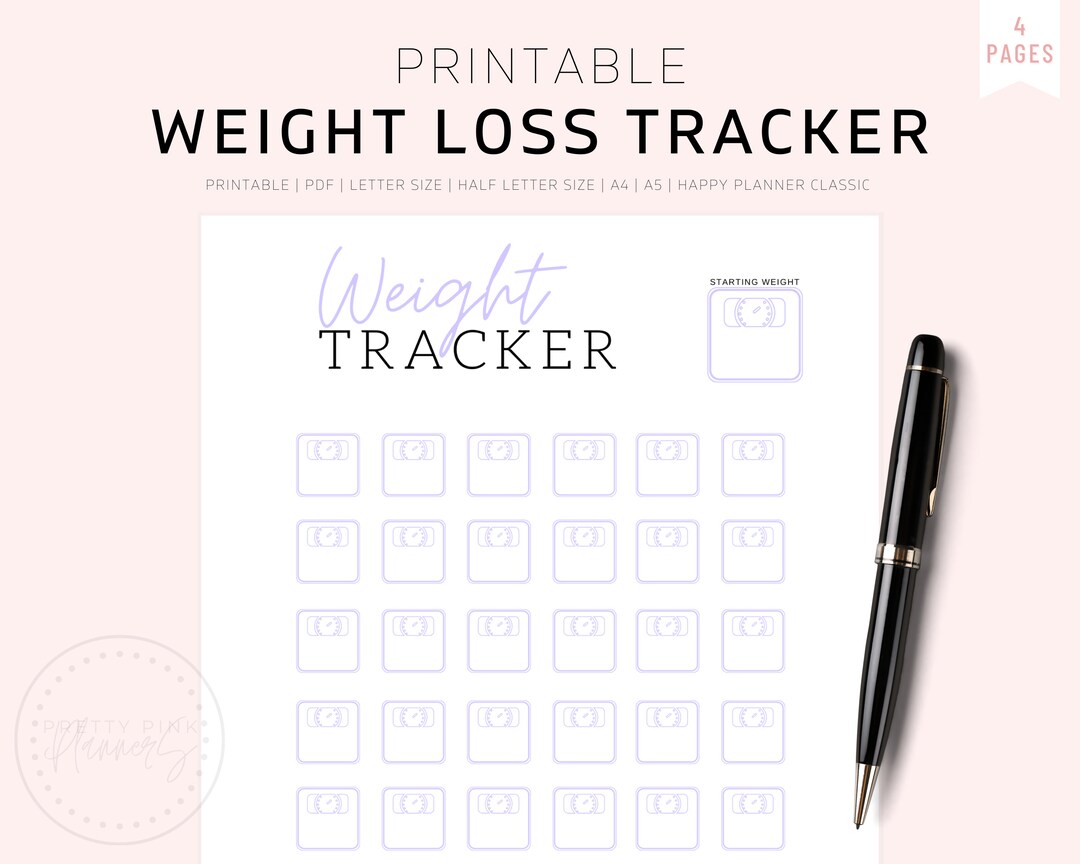 Printable Weight Loss Tracker Journal Digital Weight Loss - Etsy