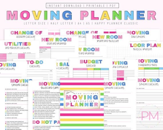 Printable Moving Planner Moving Checklist Moving Binder - Etsy