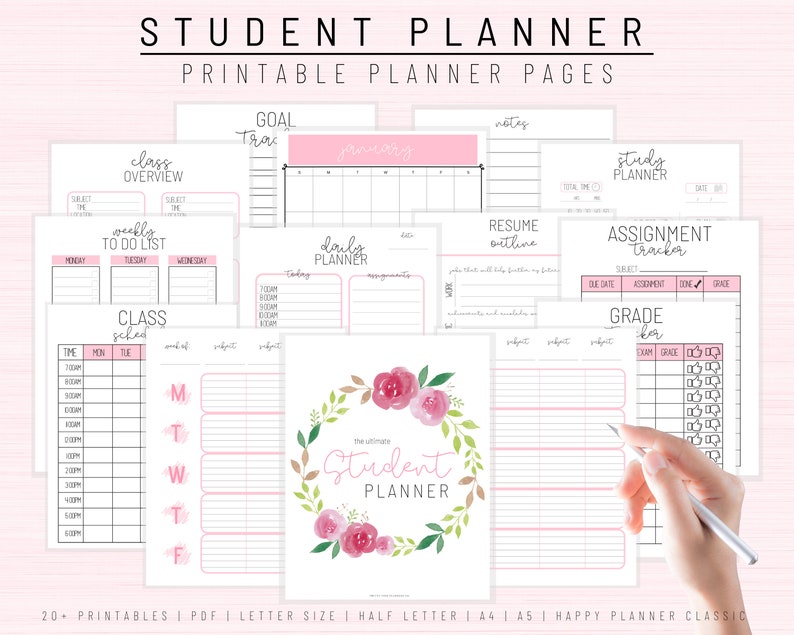 Student Planner Printable Academic Planner Printable College | Etsy