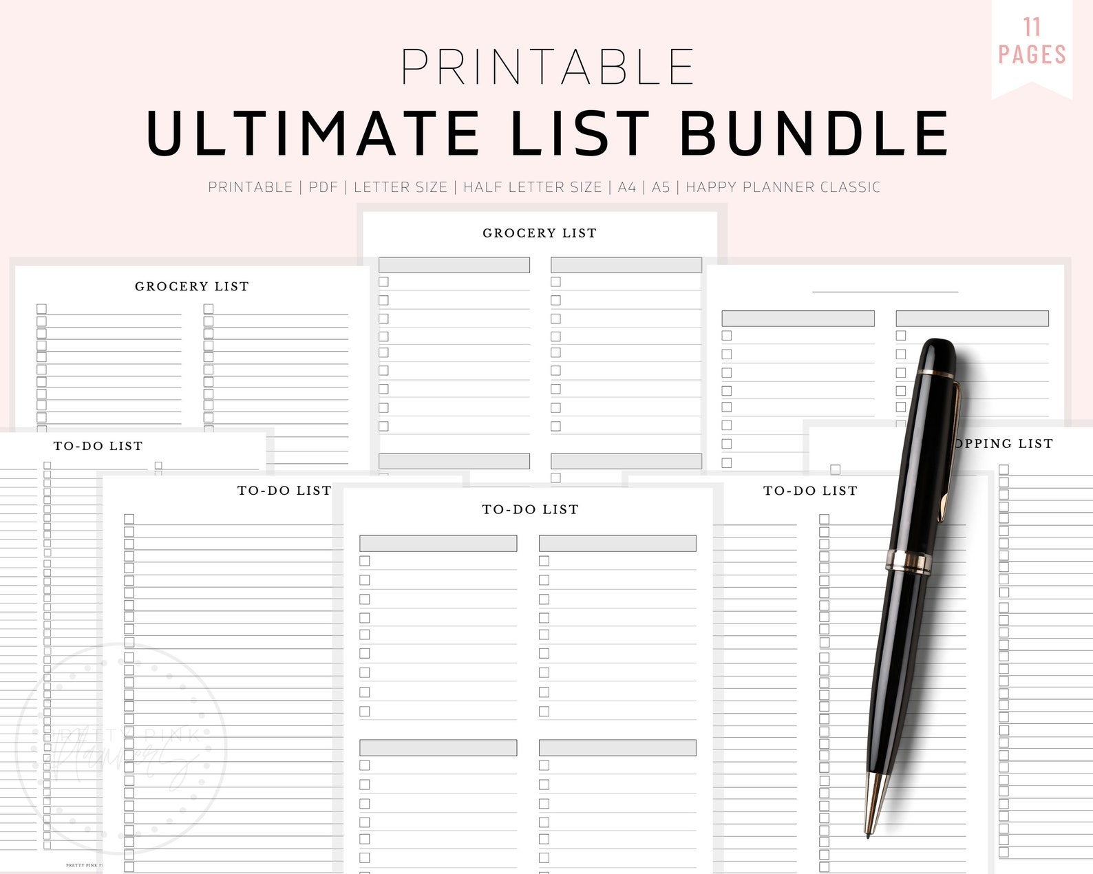 To Do List Pages Daily to Do List Grocery List Shopping - Etsy