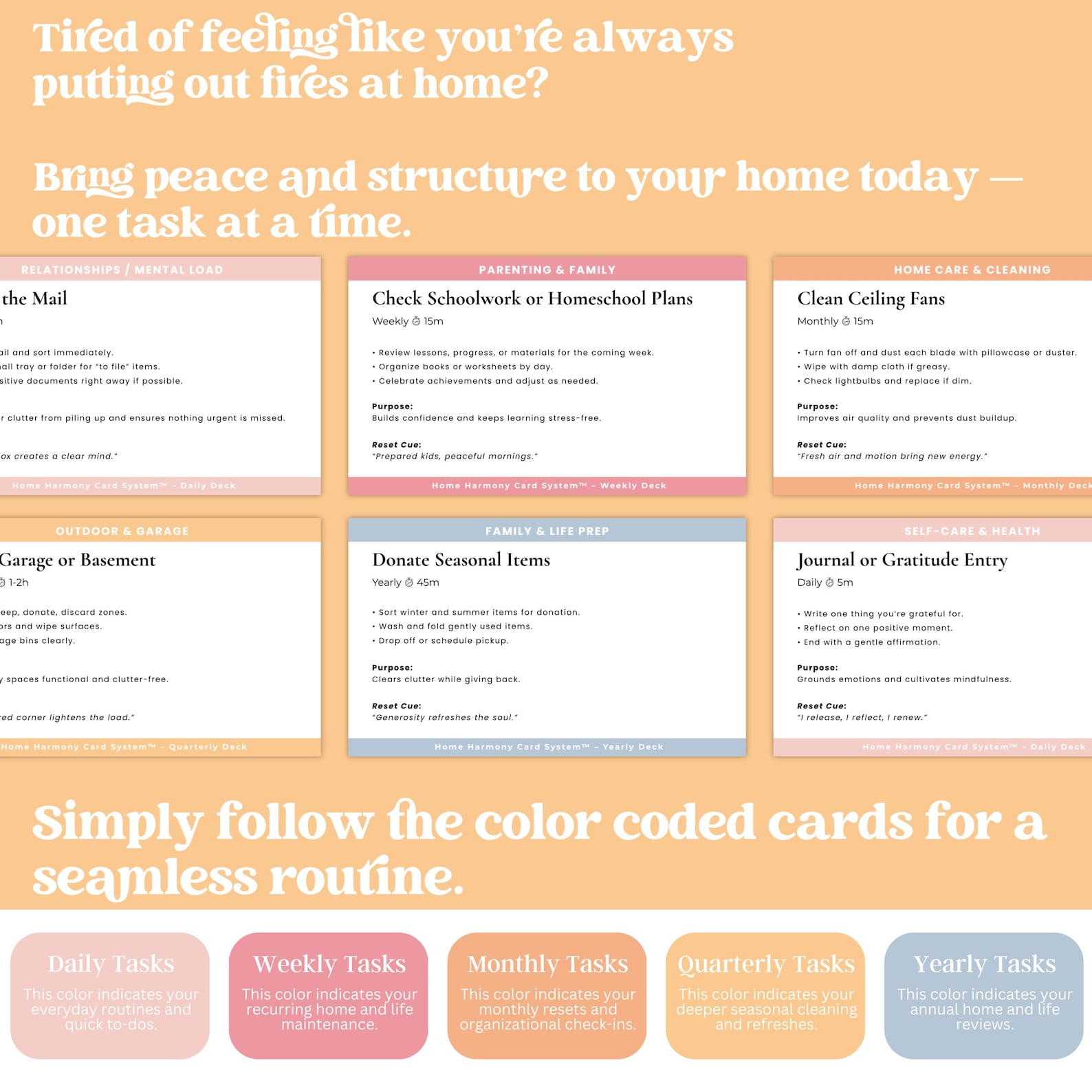 ADHD Home Routine Cards Visual Task System for Neurodivergent Adults ...