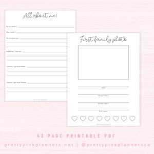 Baby Book, Printable Baby Book Pages, Baby Memory Book, Baby Book First ...