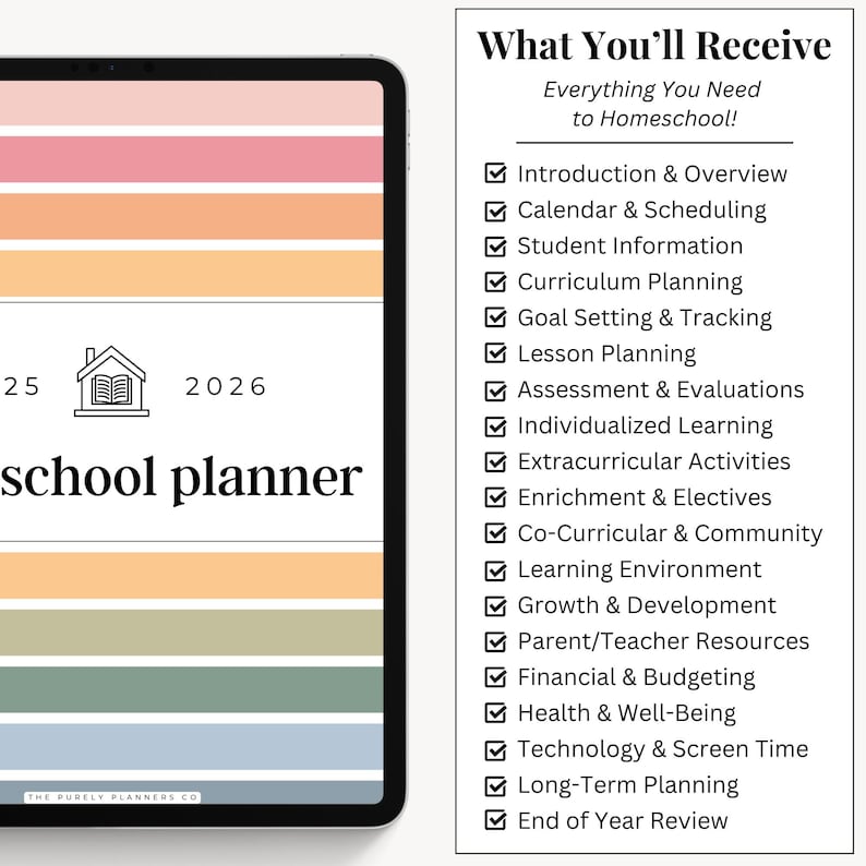 Digital Homeschool Planner Multiple Kids Homeschool Planner 2025-2026 ...