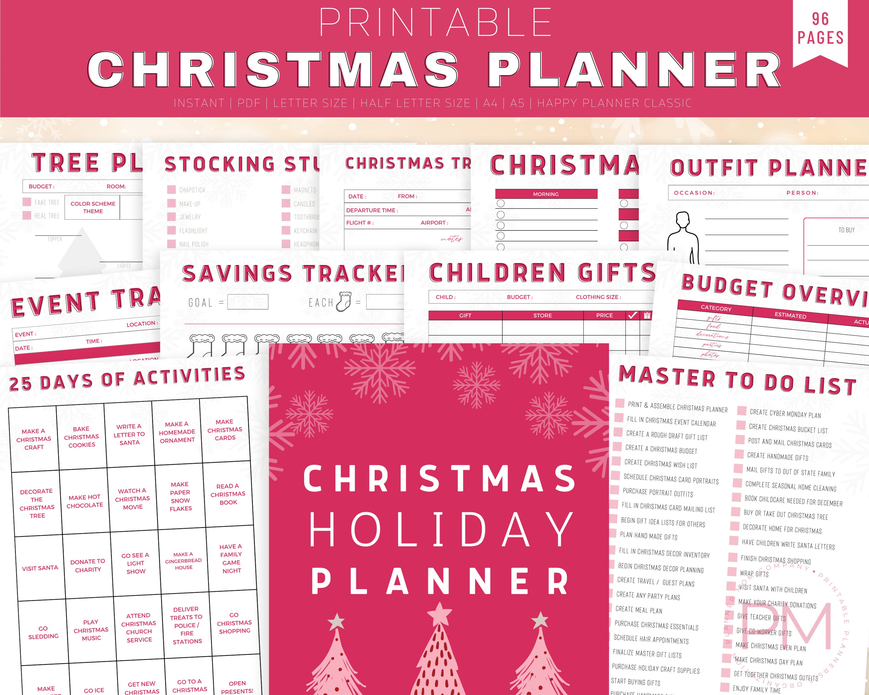 Christmas Planner Printable Holiday Planner Gift Budget - Etsy