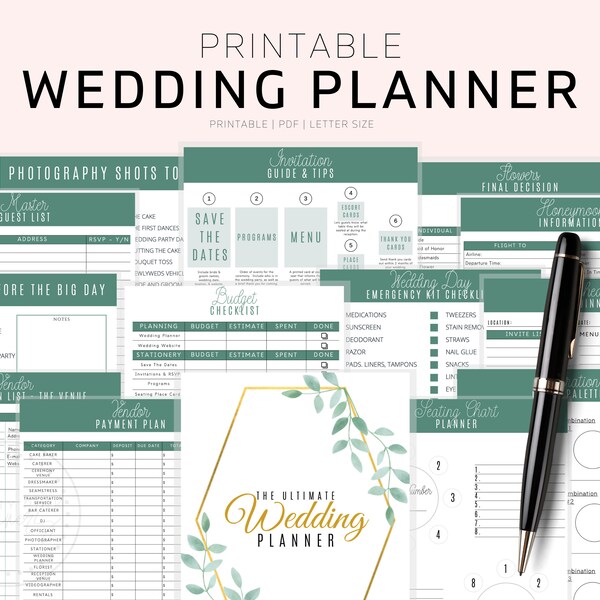 Wedding Planner Printable - Etsy
