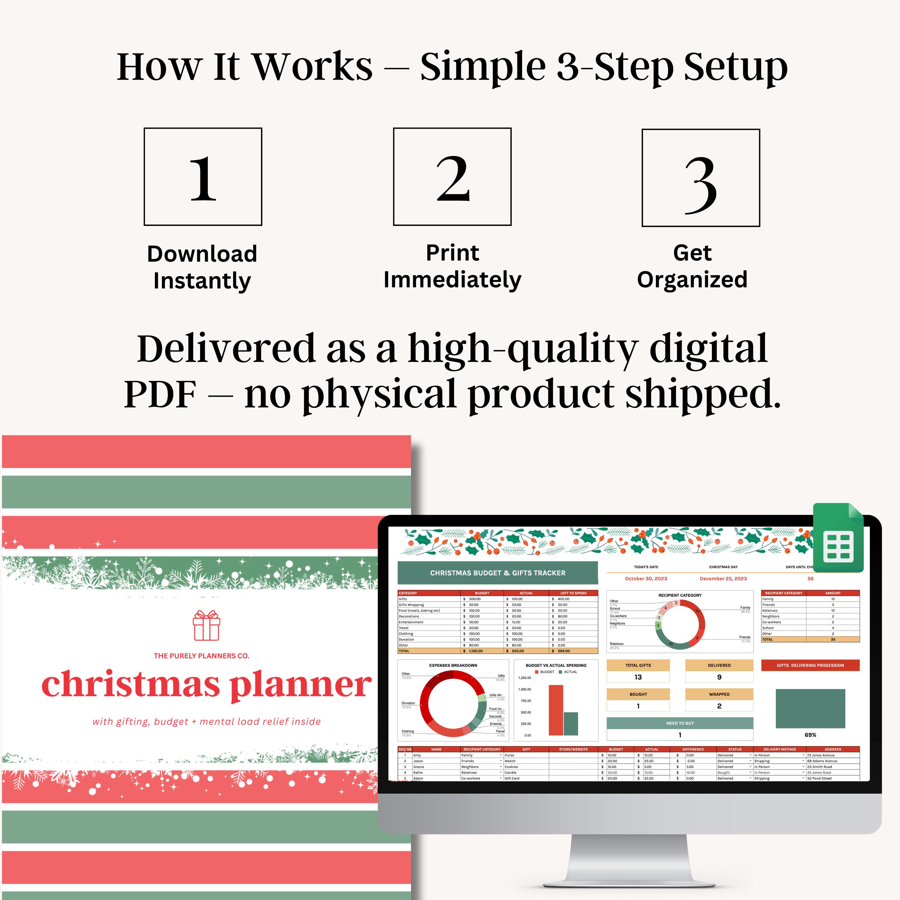 Christmas Planner Printable, Holiday Planner, Gift Budget Planner, Xmas ...