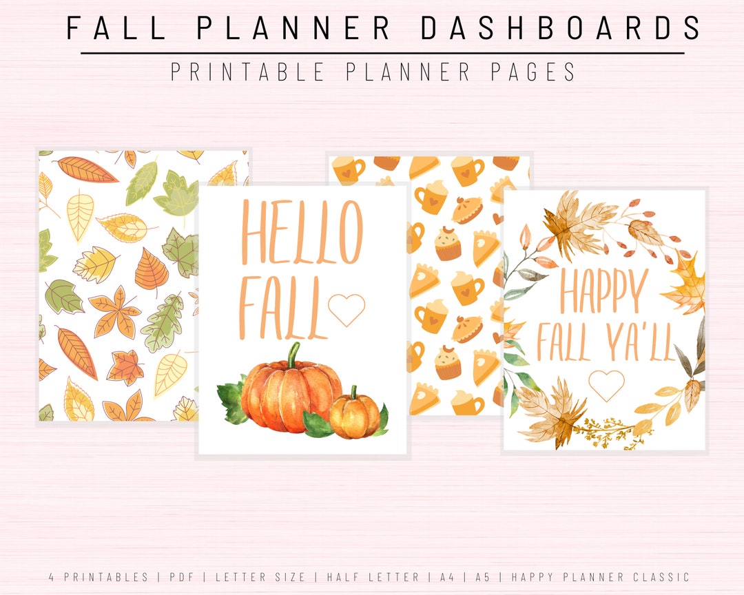 Fall Planner Dashboard Printable, Planner Dashboard Cover, Planner ...