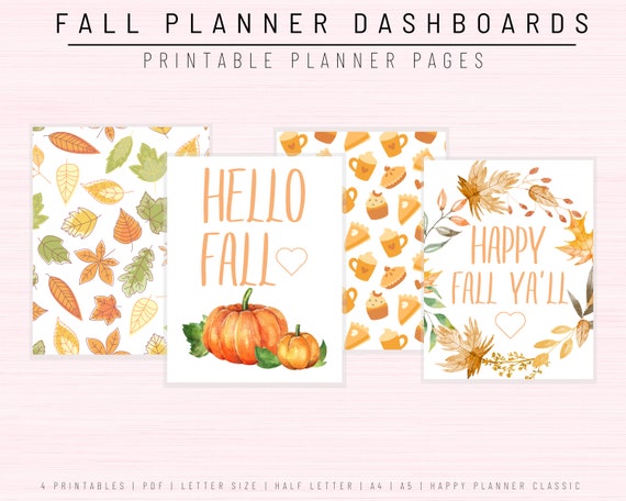 Fall Planner Dashboard Printable Planner Dashboard Cover | Etsy