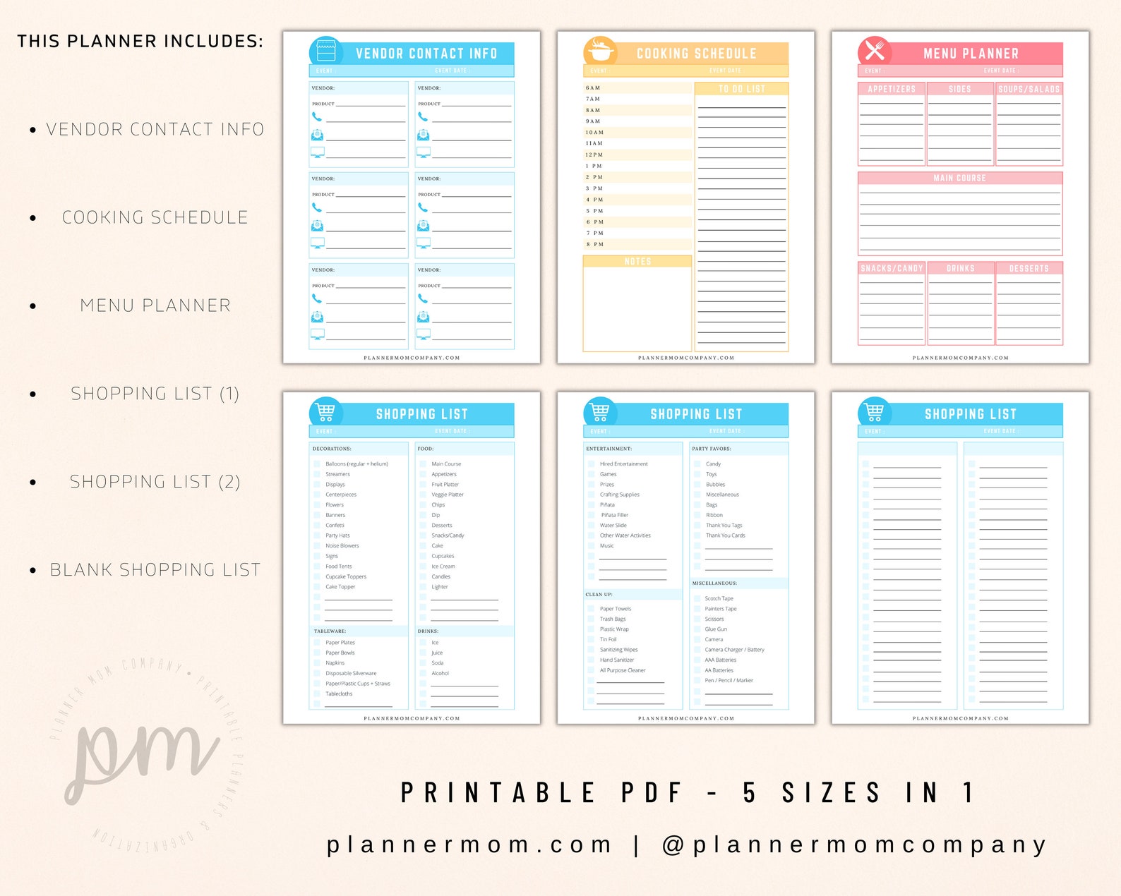 Printable Party Planner, Event Planner, Birthday Planner, Party ...
