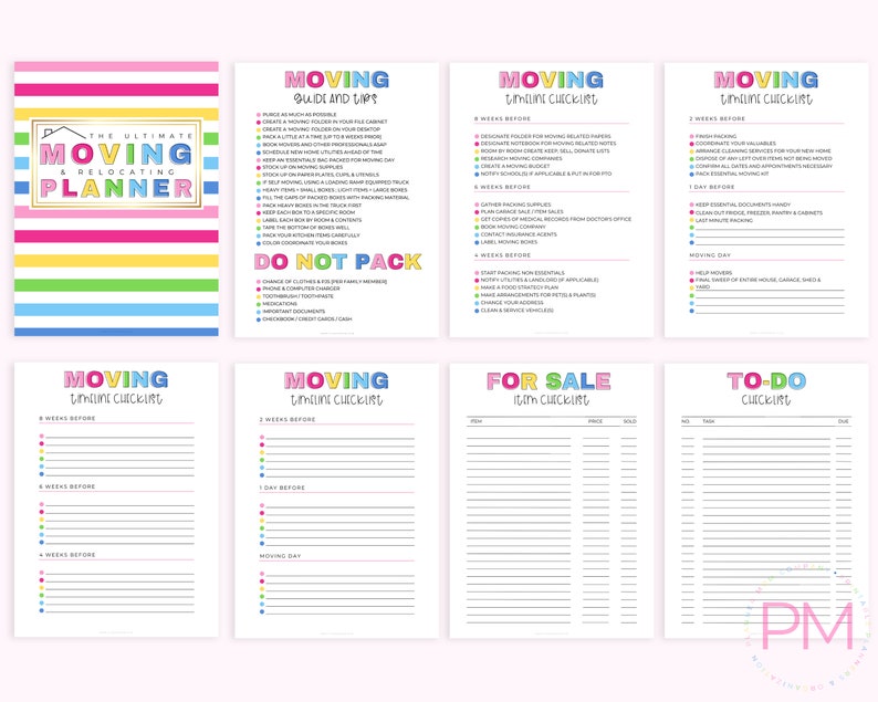 Printable Moving Planner Moving Checklist Moving Binder - Etsy