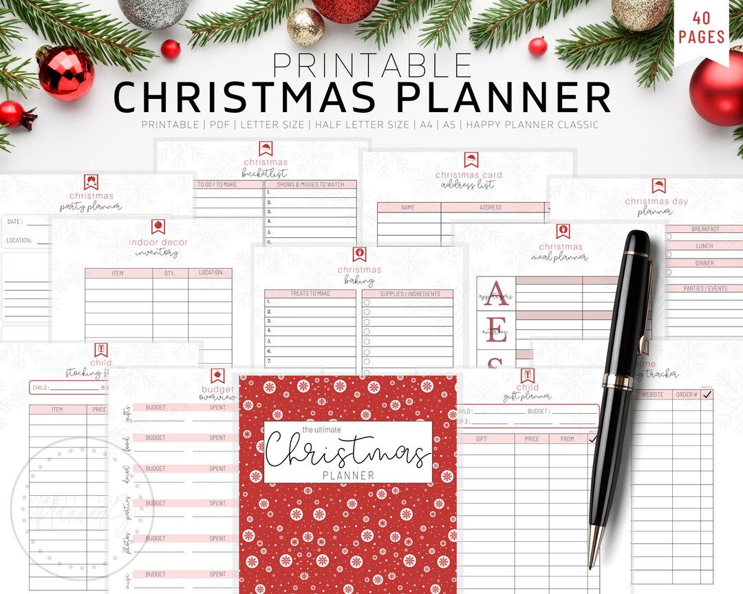 Christmas Planner Printable Holiday Planner Gift Budget - Etsy