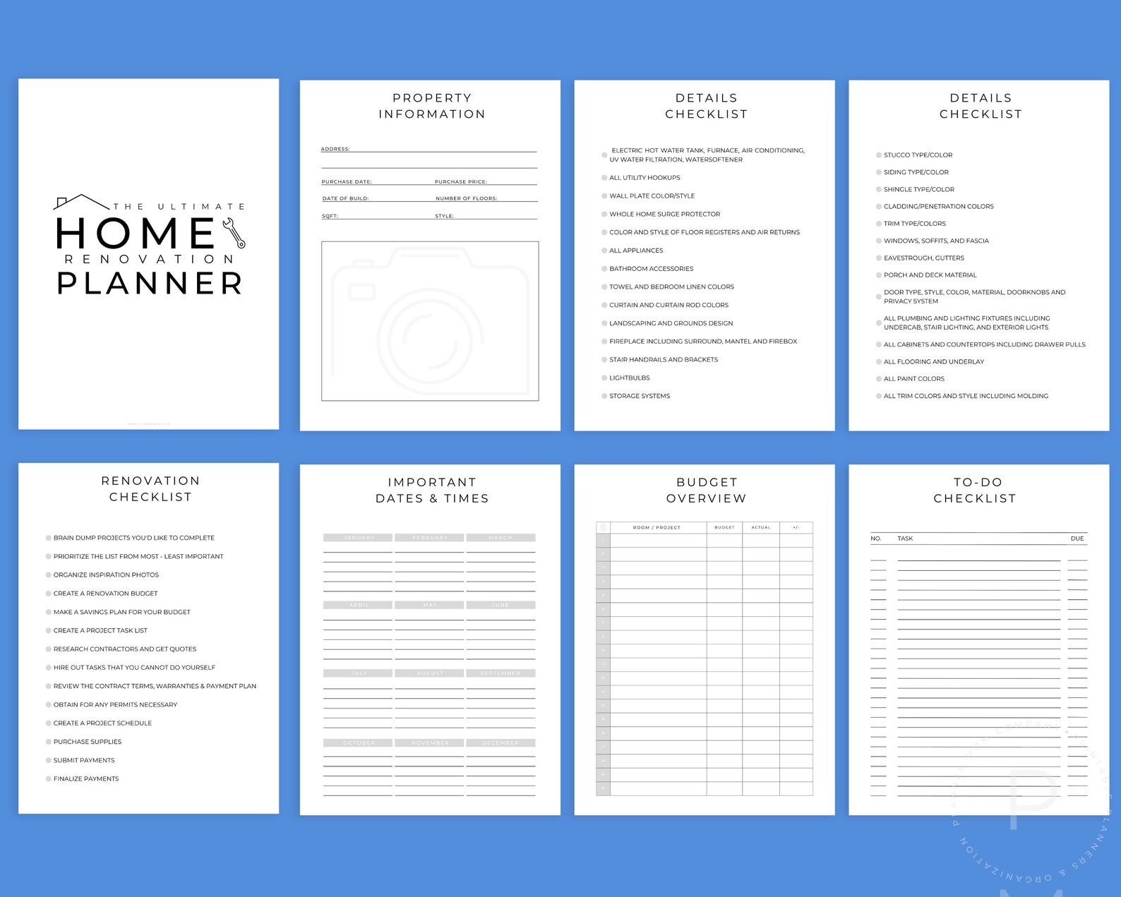 Home Renovation Planner Project Planner Home Improvement - Etsy