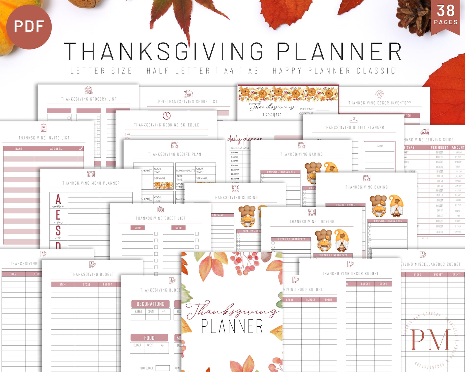 Thanksgiving Planner Printable Holiday Planner A5 - Etsy