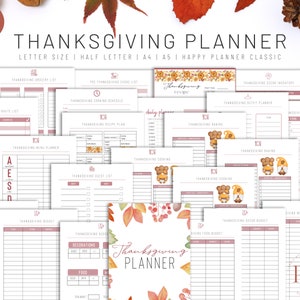 Thanksgiving Planner Printable, Holiday Planner A5, Thanksgiving Binder ...