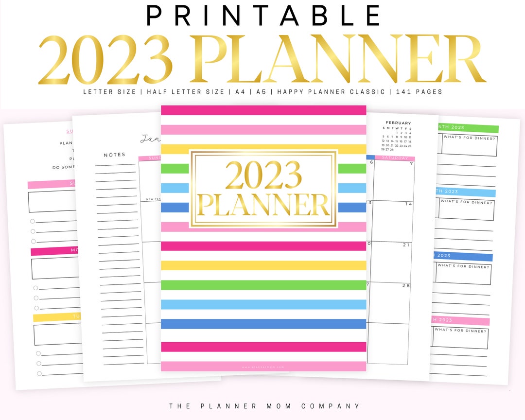 2023 Planner Printable 2023 Weekly Planner Monthly Planner - Etsy Australia