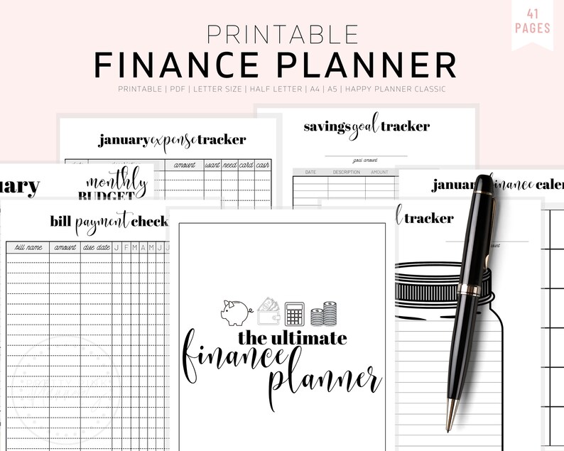 Finance Planner Printable Financial Journal Budget Planner - Etsy