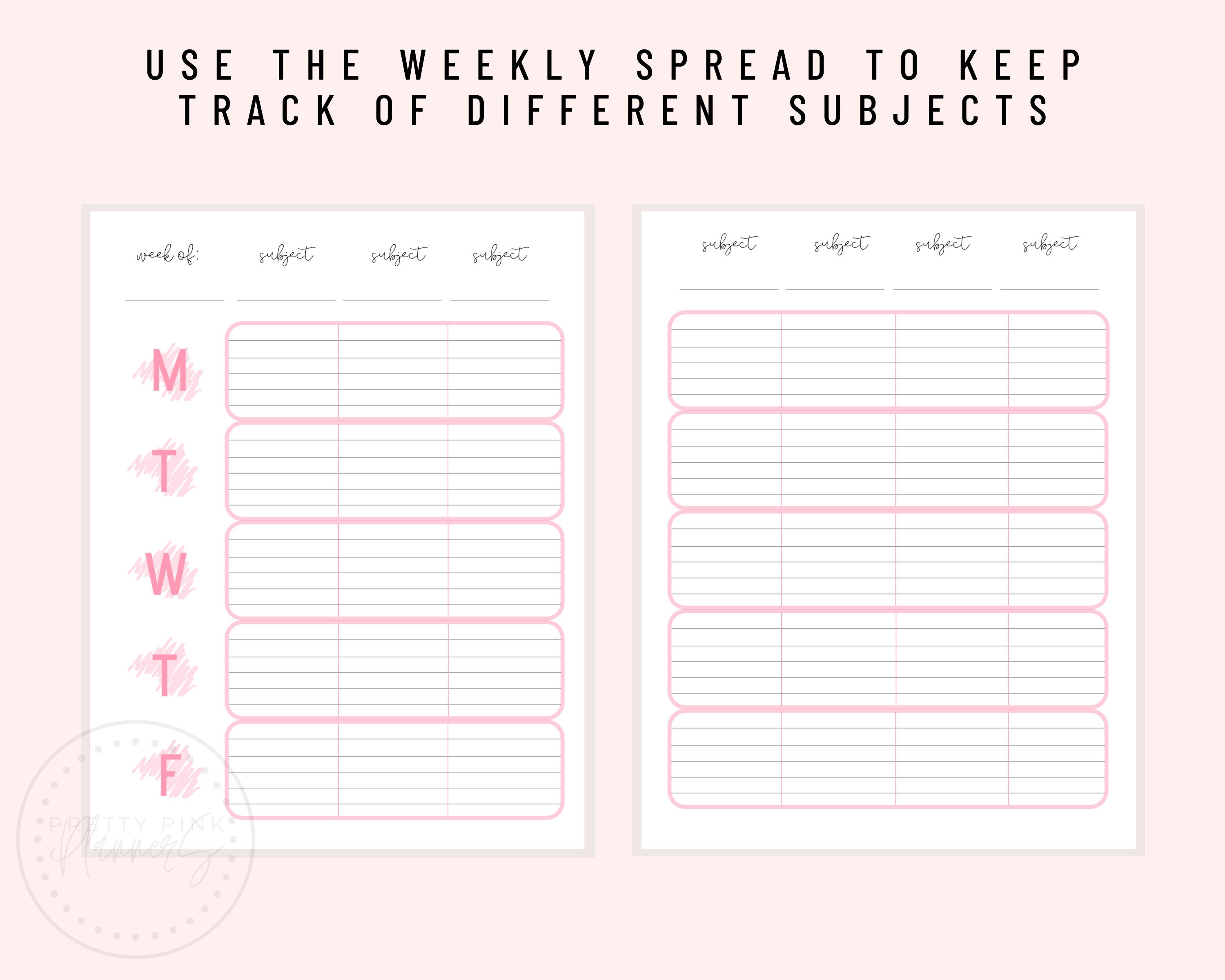 Student Planner Printable Academic Planner Printable College | Etsy