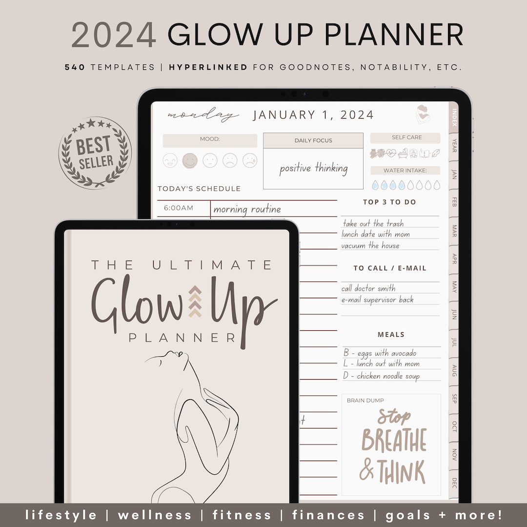 Glow up Planner, Glow-up Planner, Lucky Girl Planner, 2024 Dated ...