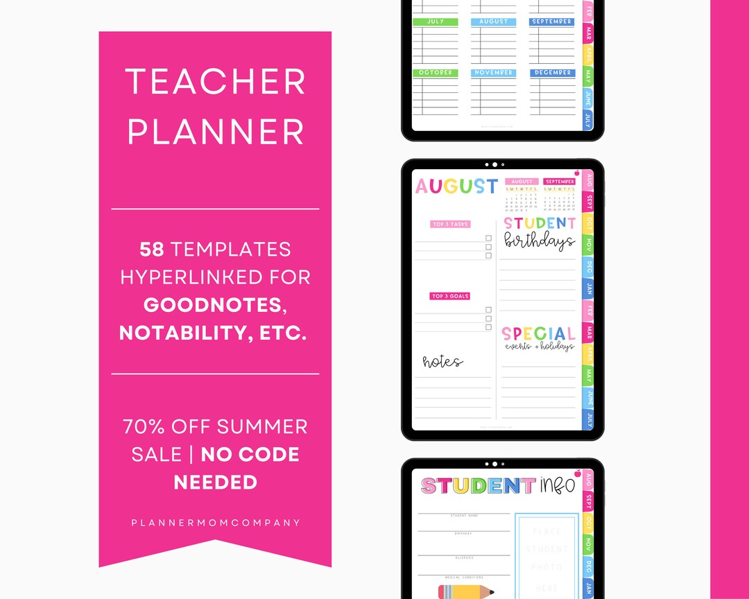 Digital Teacher Planner Teacher Digital Planner Teacher - Etsy