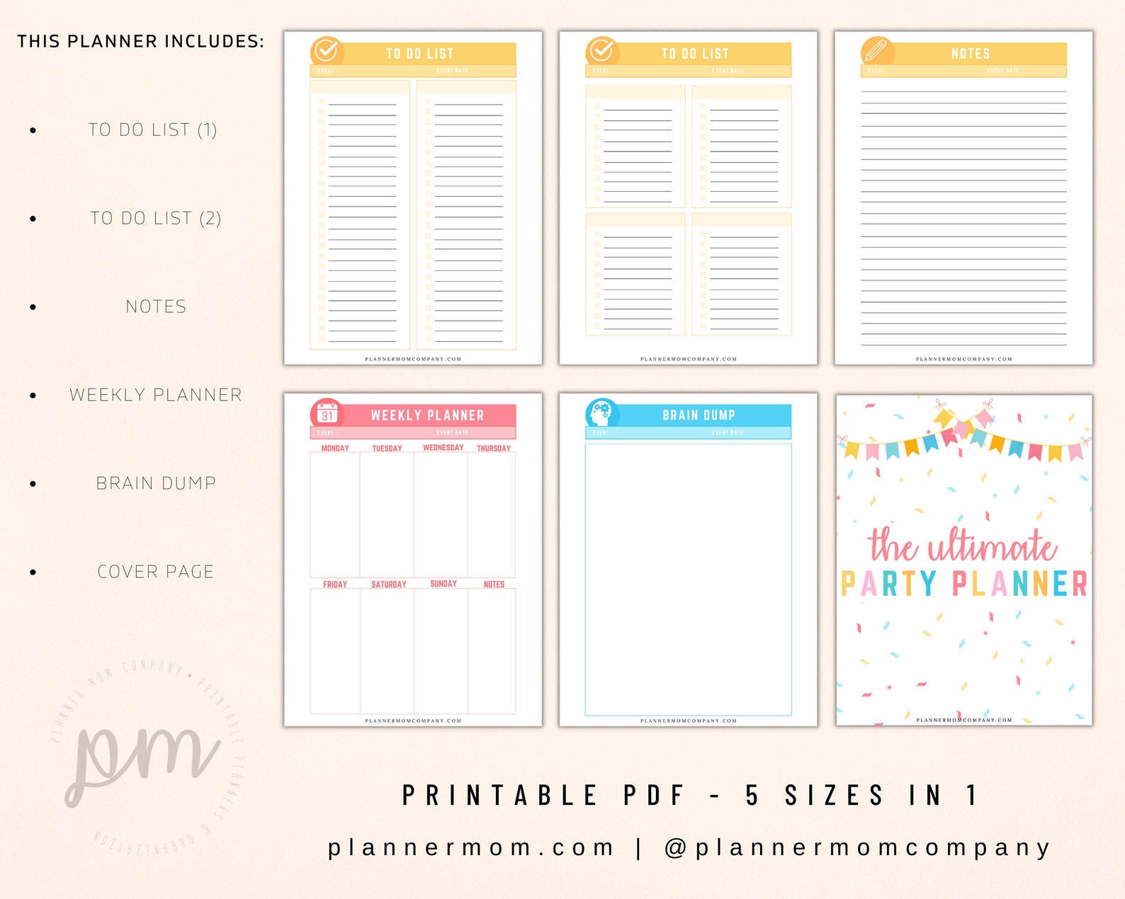 Printable Party Planner, Event Planner, Birthday Planner, Party ...