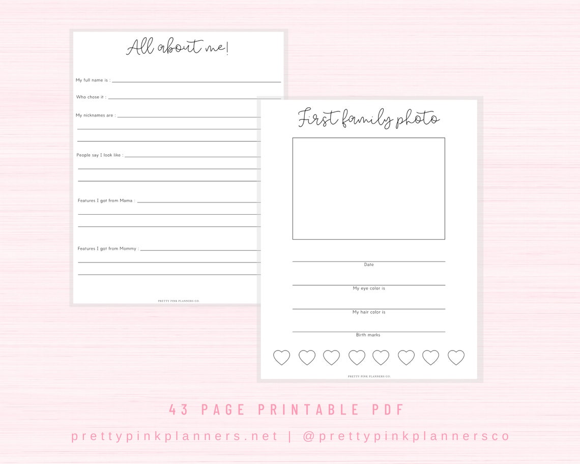 Baby Book Printable Baby Book Pages Baby Memory Book Baby - Etsy