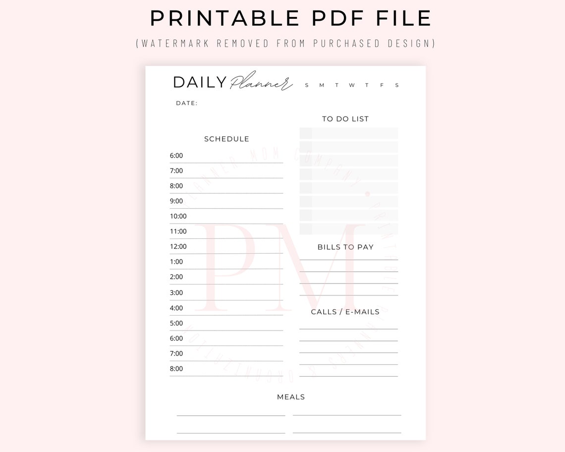 Printable Daily Checklist My Daily Routine to Do List Daily - Etsy