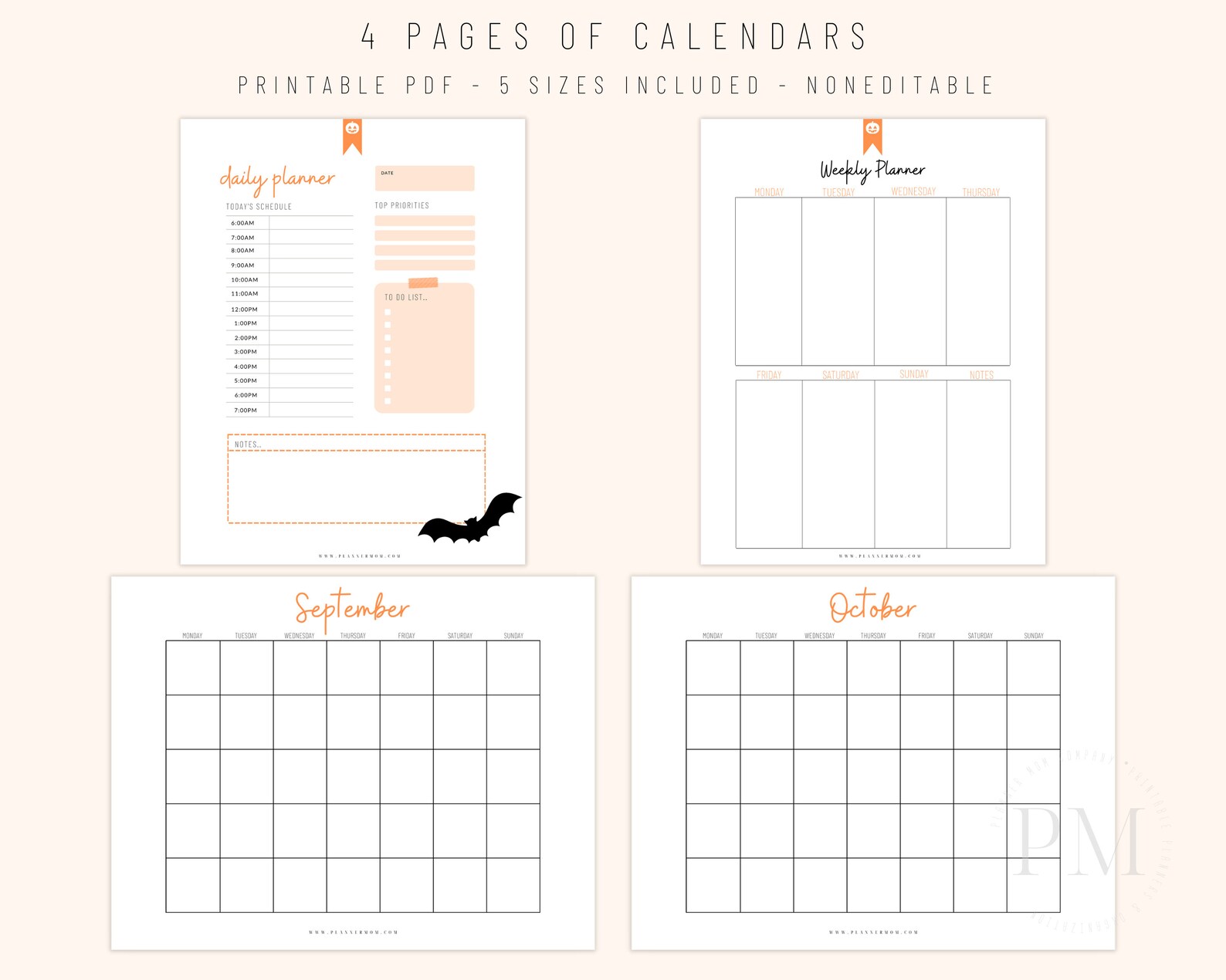 Printable Halloween Planner, Holiday Planner, Halloween Planner Insert ...